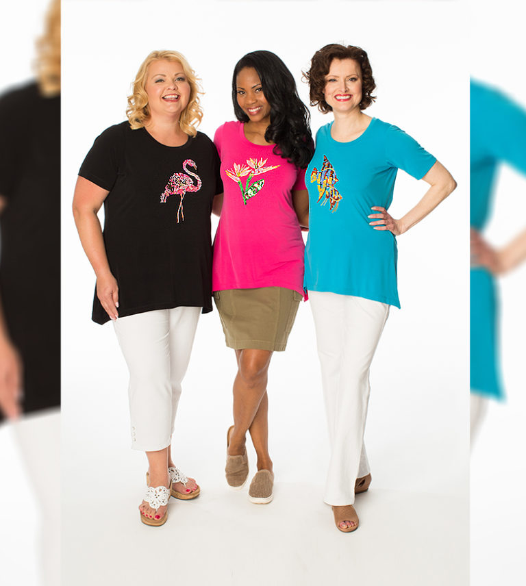 New Quacker Factory Embellished Knit Top with Trapeze Hem!